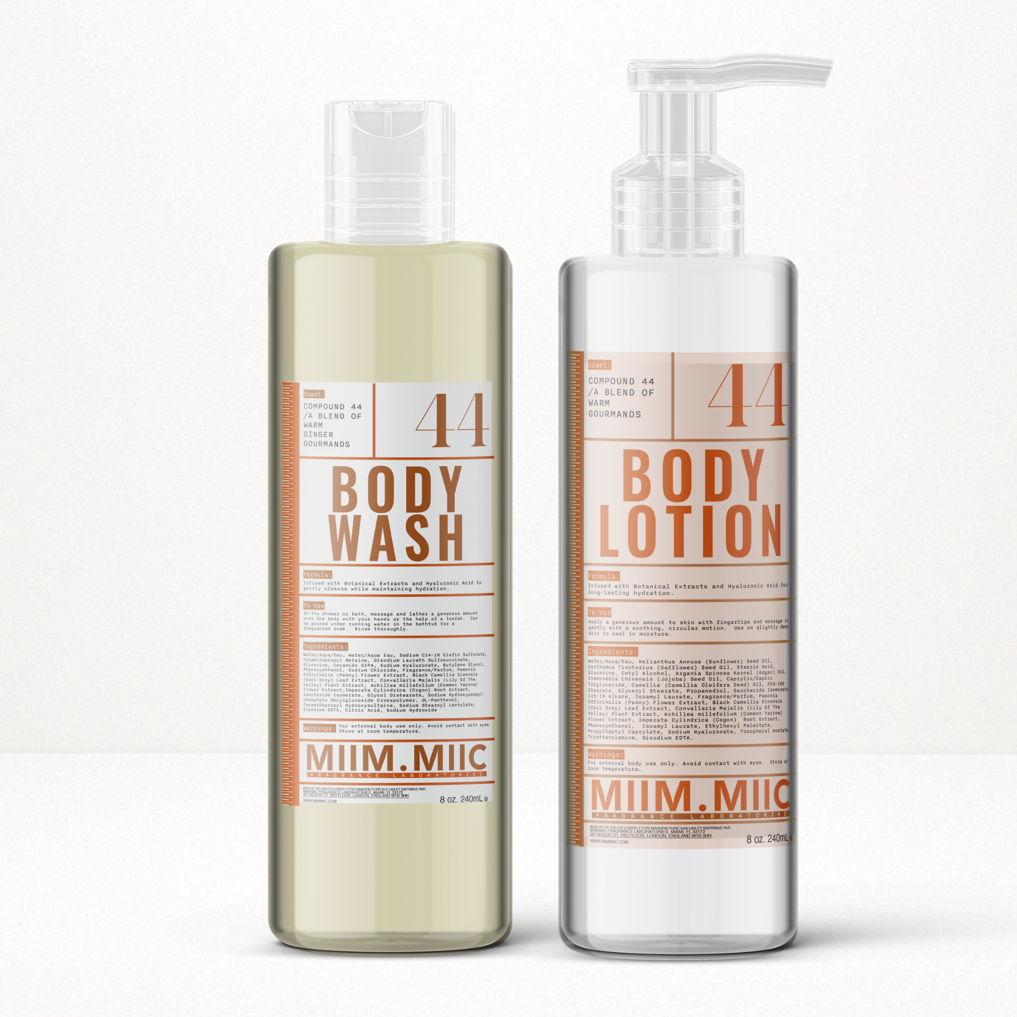 No 44 WARM GINGER GOURMAND Body Wash & Lotion Duo Set – MIIM.MIIC